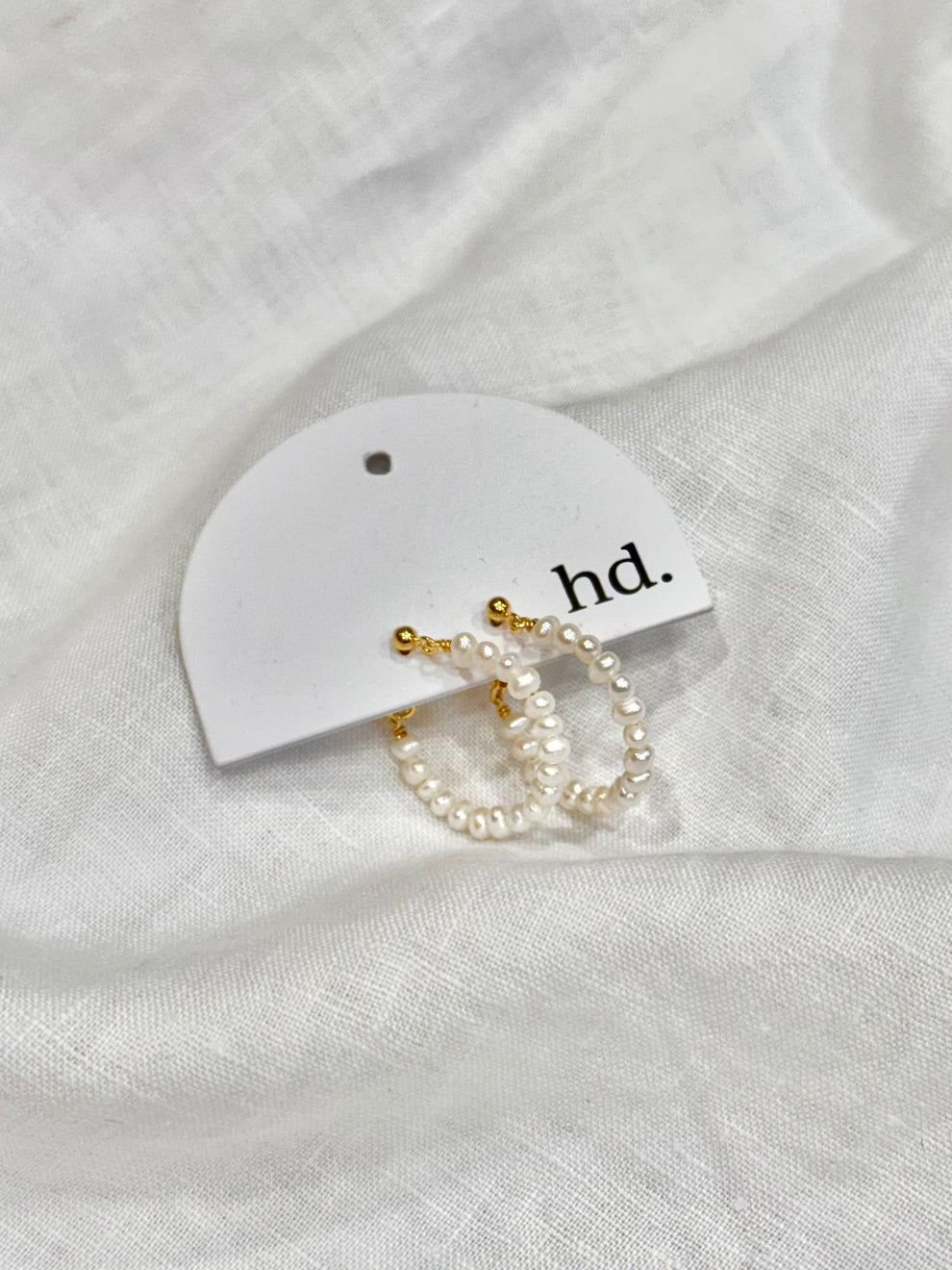 Maeve Pearl Hoops – Hello Darling Store